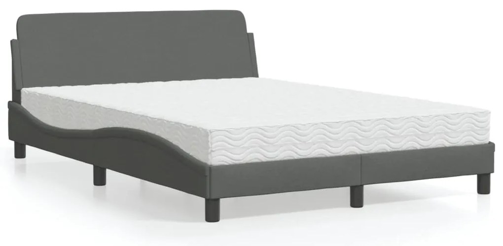 Postel s matrací Dover tmavě šedá 140 x 190 cm textil 3208385