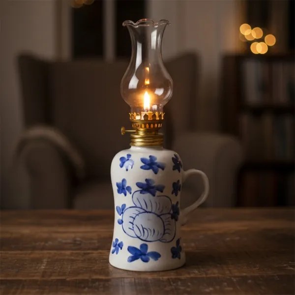 Brilagi - Petrolejová lampa MERLIN bílá/modrá