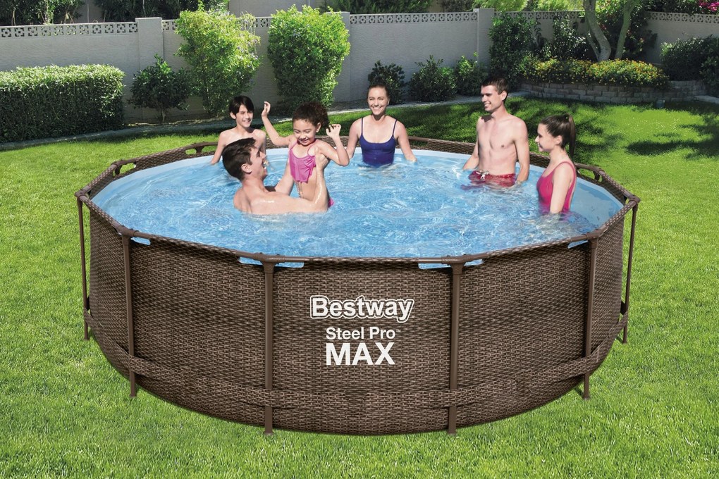 Bazén Power Steel Rattan - 366 x 100 cm, kartušová filtrace | Bestway