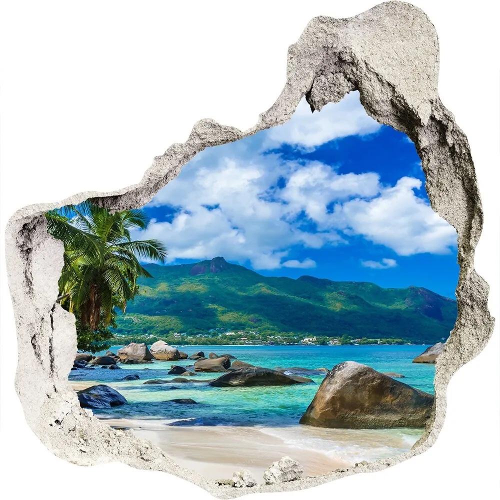 Wallmuralia Díra 3D foto tapeta Seychely pláž 75x75 cm