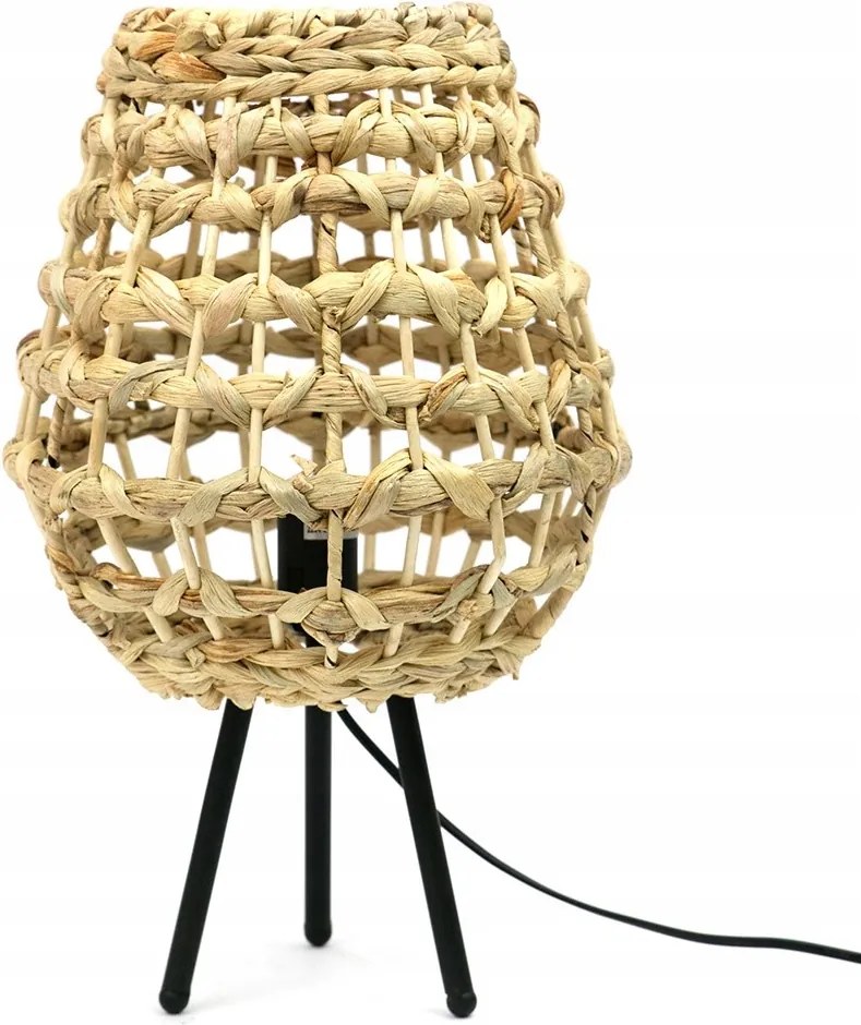 Proutěná Lampa H-35 cm Styl Boho Hnědá 40