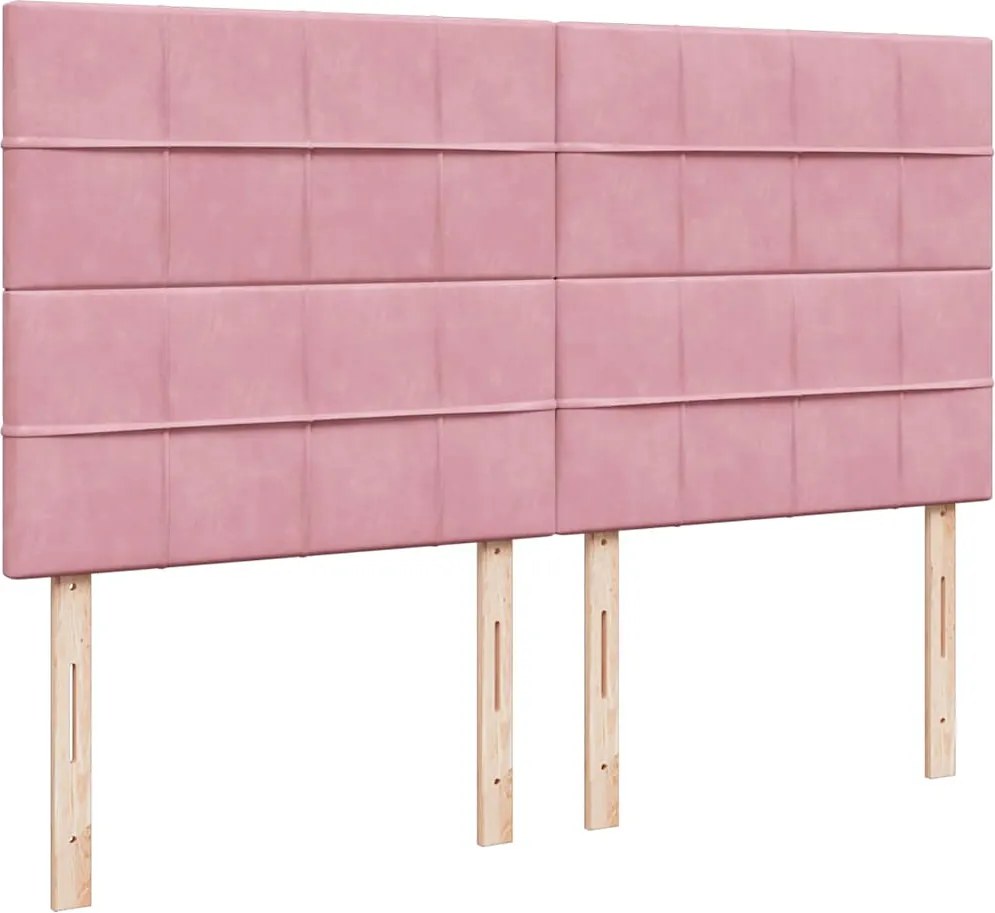 Box spring postel s matrací růžová 180x200 cm samet 3292411