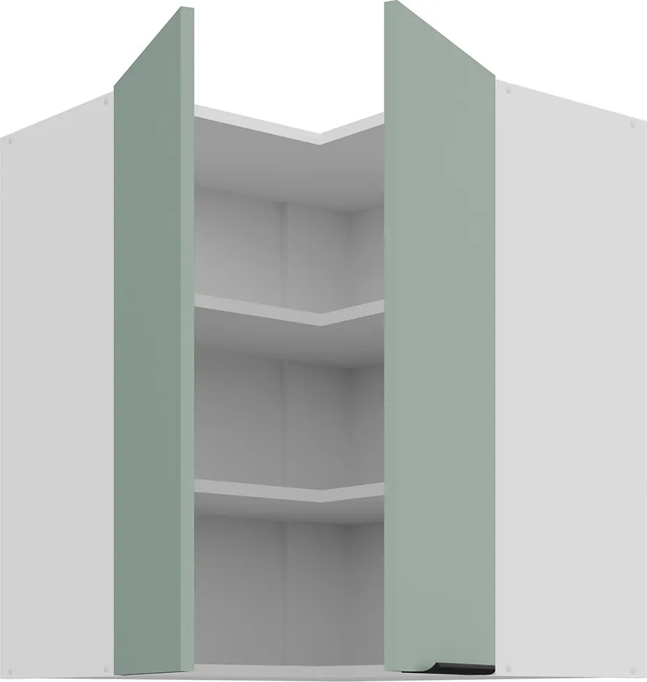 ARIA sb | horní kuchyňská skříňka 60x60 GN-72 2F (90°) rohová s policemi | 60x60 cm | bílá/aquamarine