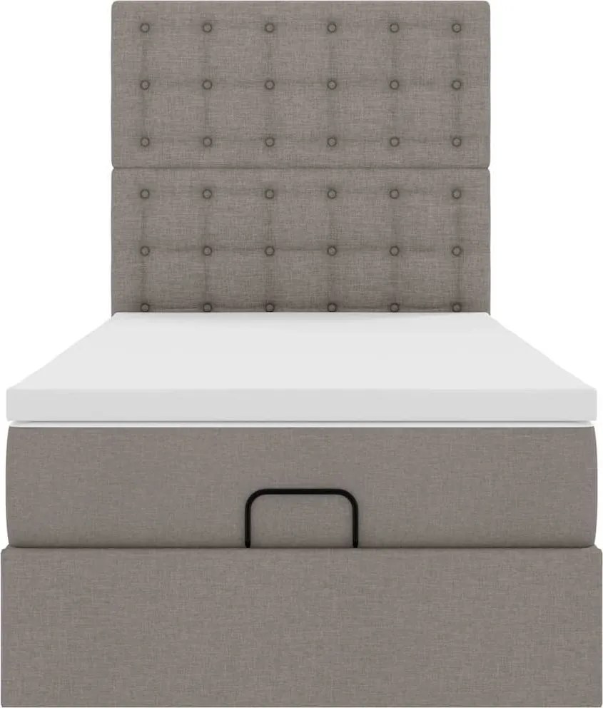 Osmanský rám postele s matrací taupe 80x200cm textil 3313282