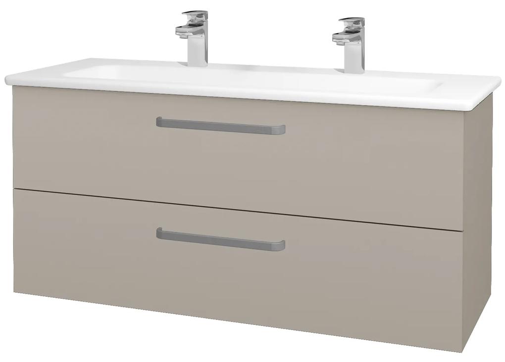 Dřevojas Koupelnová skříň GIO SZZ2 120 Varianta: N01 Bílá lesk / Úchytka T04 / D03 Cafe
