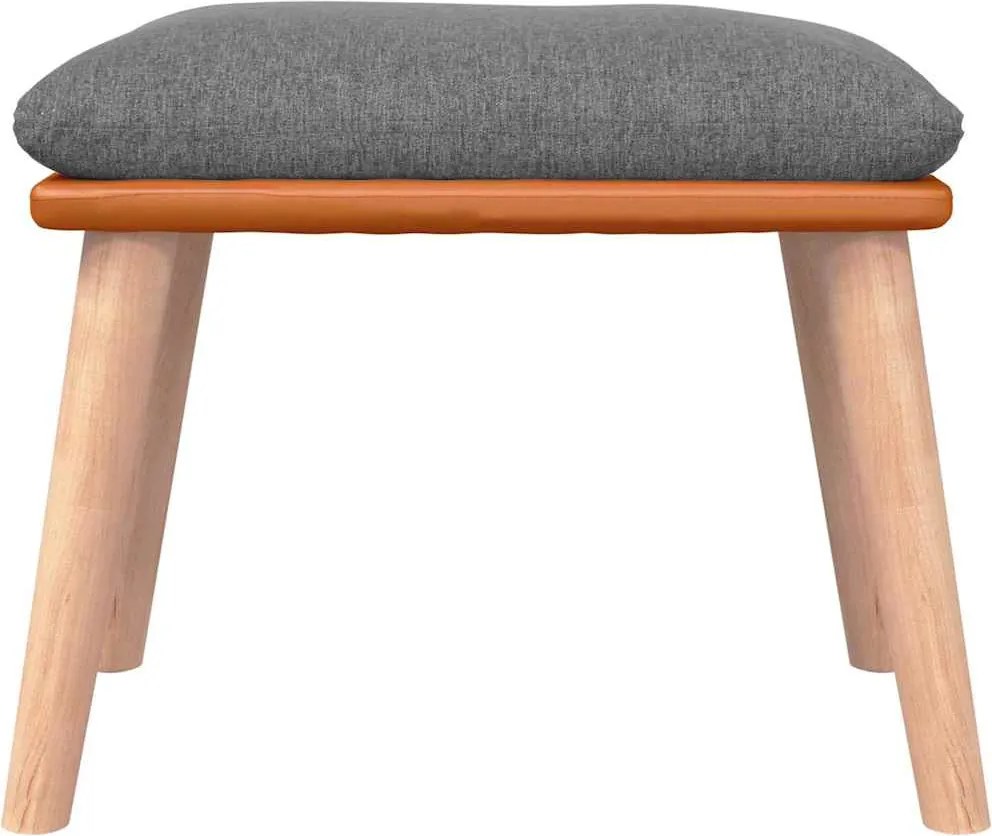 Podnožka světle šedá 45x29,5x35 cm textil a umělá kůže 341446