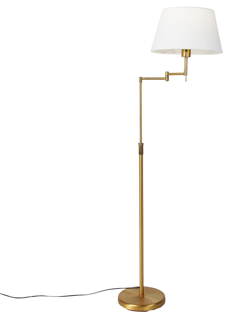 Chytrá stojací lampa bronzová s bílým stínidlem včetně Wifi A60 - Ladas Deluxe