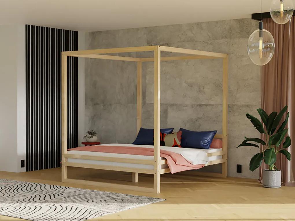 Benlemi Dvoulůžková postel BALDEE Zvolte barvu: Nelakovaná, Zvolte rozměr: 180 x 200 cm
