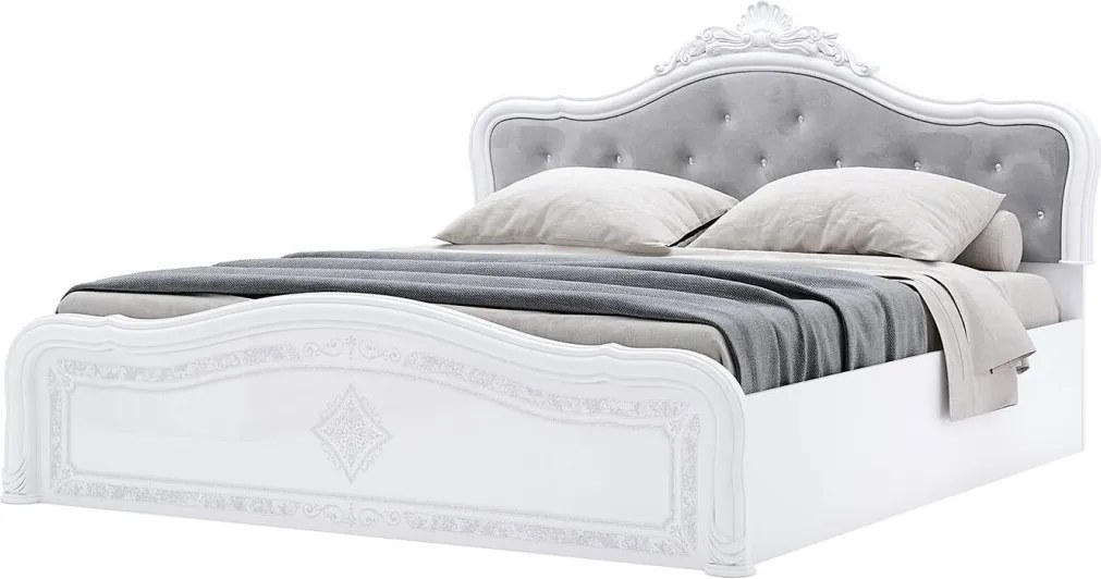 Postel 180 Lux výklopná s roštem + koruna, bílý lesk Luiza