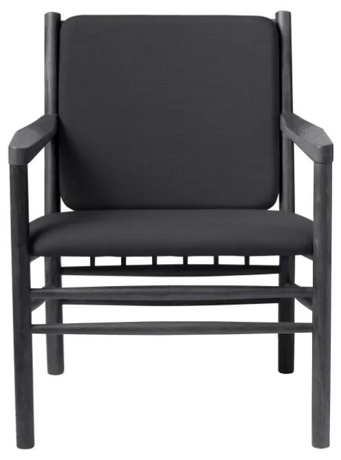 Židle J147 z dubového masivu - textilní potah barva potahu:: tmavě šedá, Barva rámu:: černý dub