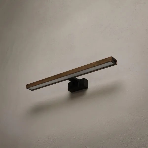 Brilagi -LED Koup osvět zrcad 3v1 WOODY MIRROR LED/12W/230V IP44 černá/dub ořech
