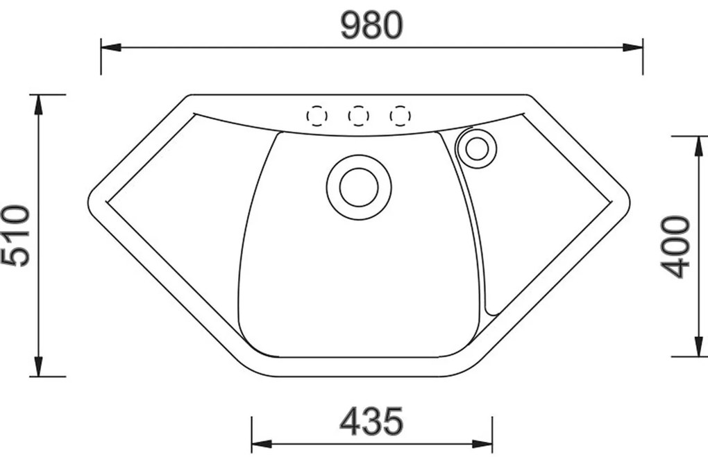 Set Sinks NAIKY 980 Granblack + baterie Sinks MIX 35 Granblack