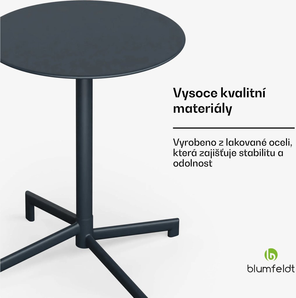 Blumfeldt UrbanEdge bistro stůl, barový stůl, 60 cm, skládací, práškový lak, odolný proti povětrnostním vlivům
