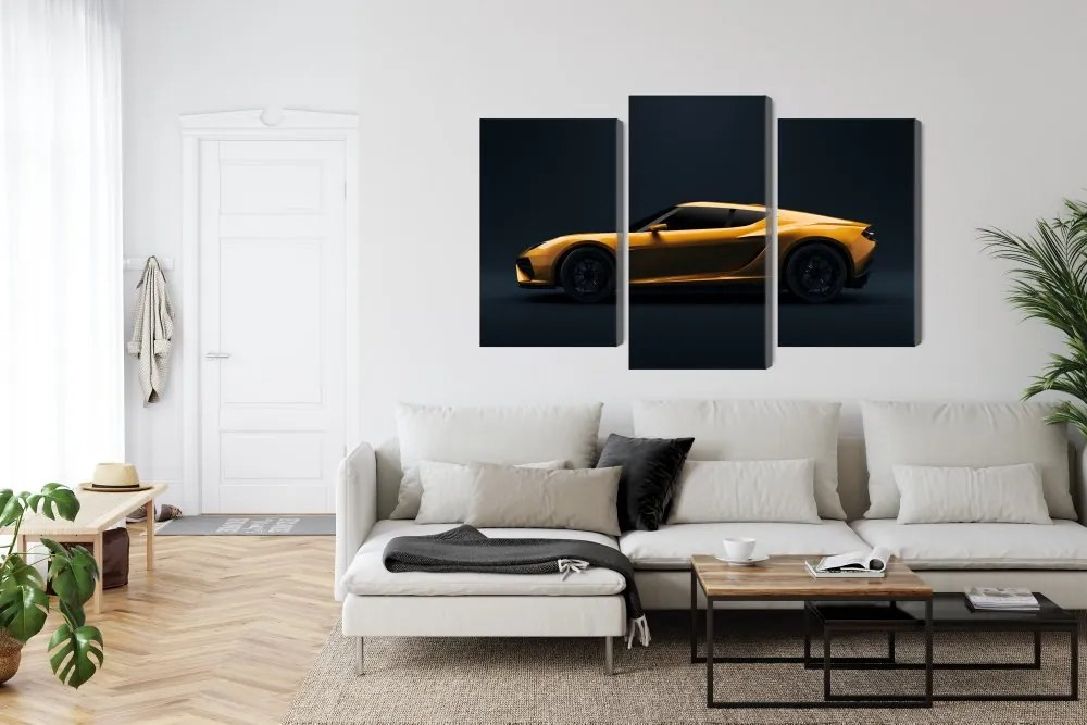 Vícedílný obraz Žluté 3D Sportovní Auto Nedostatek Nedostatek Plátno Canvas 60x40