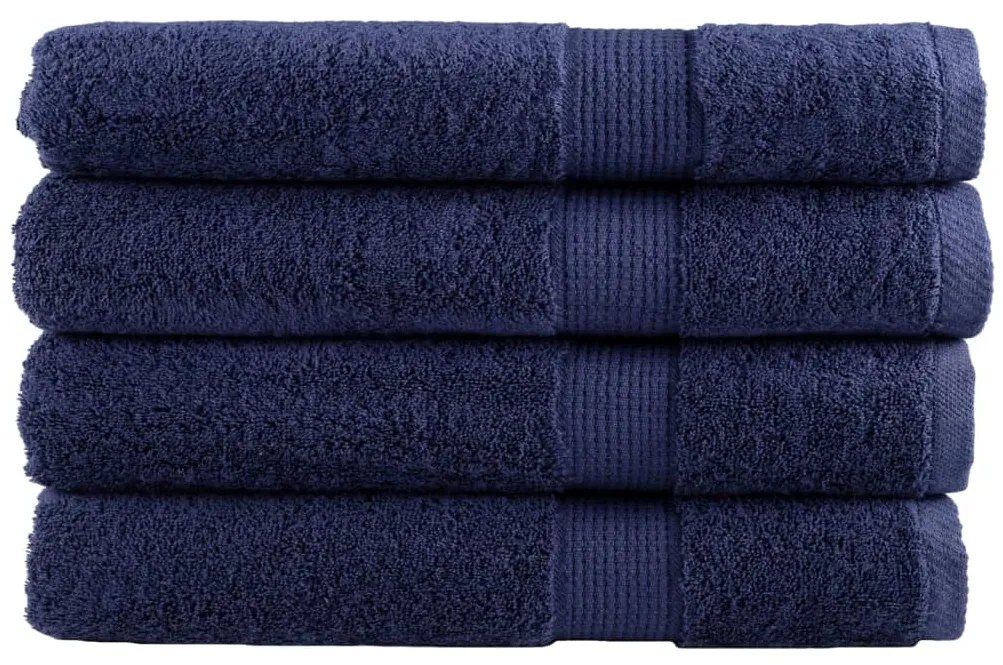 Prémiové saunové osušky SOLUND 4 ks tmavě modré 80x200 cm 600 g/m² 137267