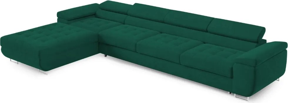 Rohová rozkládací sedací souprava do L CORTELE, 331 cm, s úložným prostorem Roh pohovky: Pravý roh, Barva látky Kronos: Světle šedá (Kronos 53)