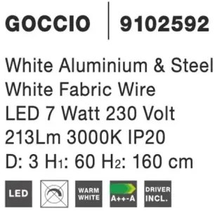 LED lustr Goccio bílá