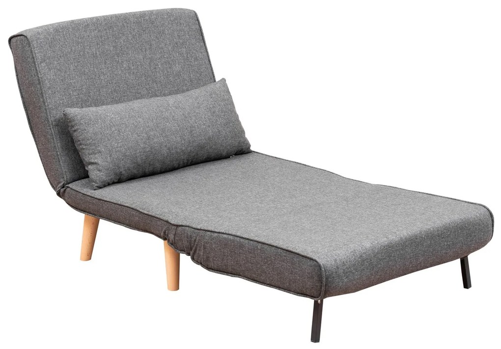 Hanah Home Rozkládací křeslo FOLDE tmavě šedé
