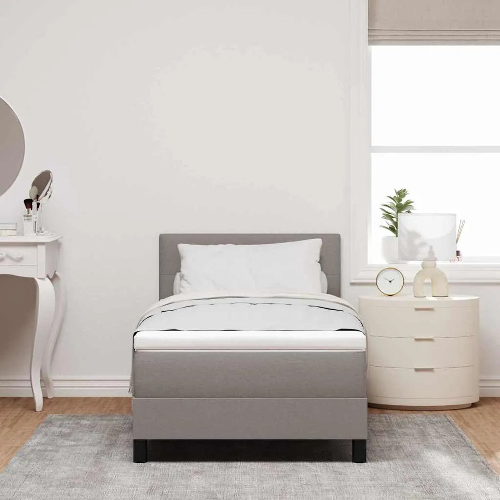 Postel s boxspringem s čelo Taupe 90 x 190 cm textil 3338654