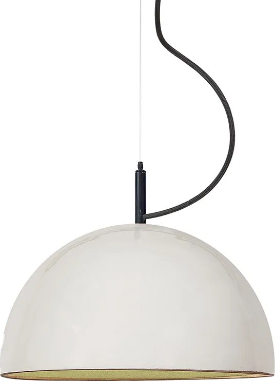 Unikátní závěsné hliněné svítidlo Absis Barevná varianta: Černá / Bílá, Průměr: 240 mm
