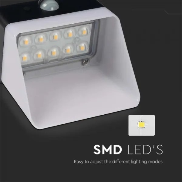 LED Solární nástěnné svítidlo se senzorem LED/2W/3,7V 4000K IP65 1200 mAh