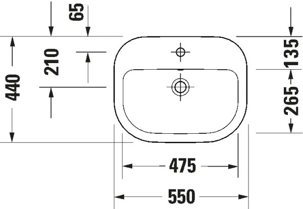 Duravit 24025500002 - Závěsné umyvadlo D-CODE 55x44 cm keramika/lesklá bílá