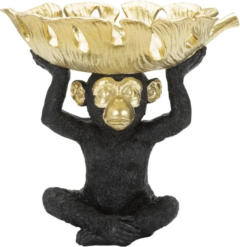 Dekorativní soška Monkey černo-žlatá