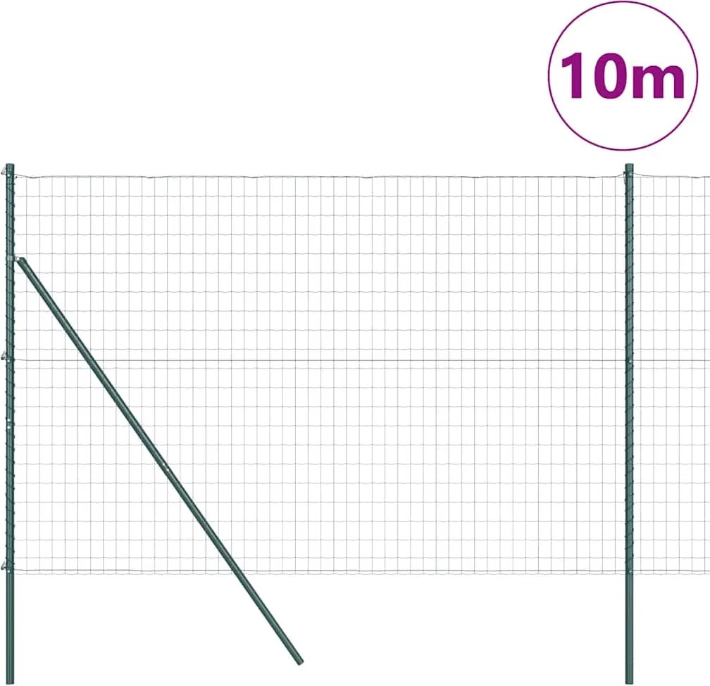 Euro plotové kotvení 10 x 1,6 m Ocel potažená PVC Zelená 3350286