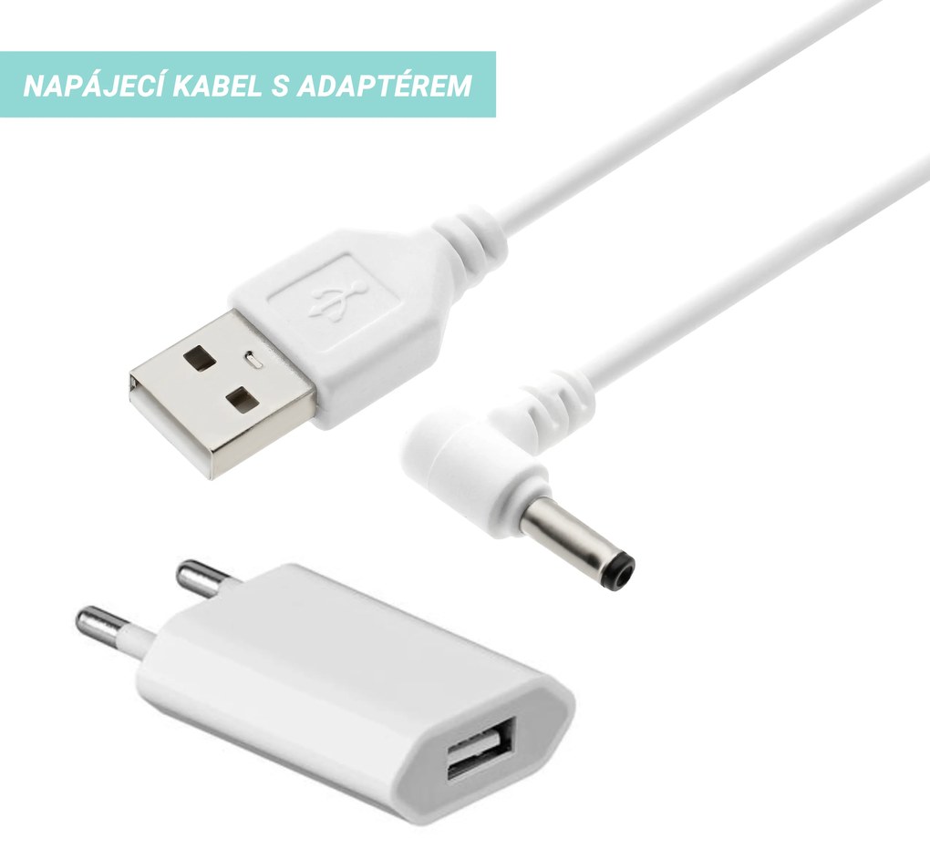 Digitální budík do sítě JVD SB3212.3 s teploměrem, USB nabíjením a světelným senzorem