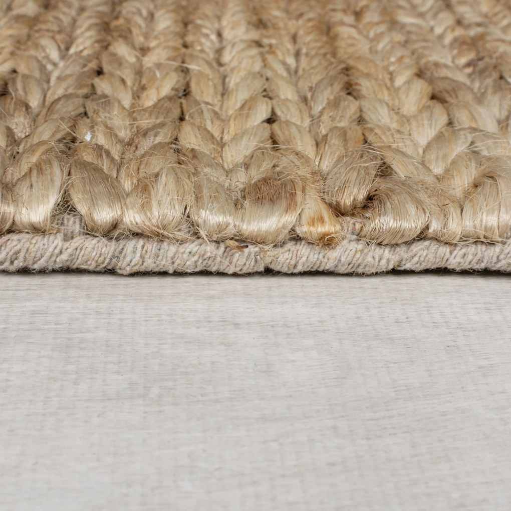 Flair Rugs, Běhoun Drew Braid Border Natural, 60x230, béžová, chodba / předsíň