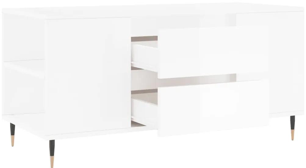 Konferenční stolek lesklý bílý 102x44,5x50 cm kompozitní dřevo - Default Title