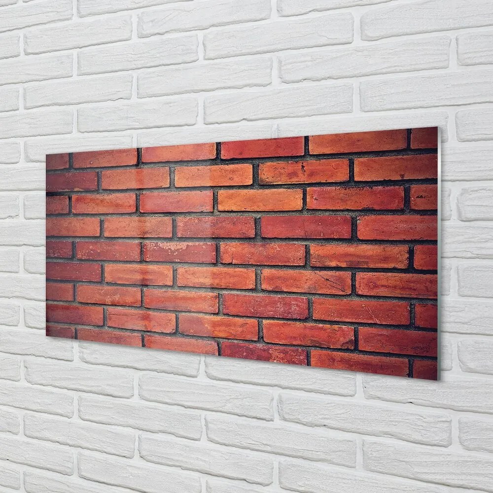 Obraz na skle Cihla kamenná zeď 125x50 cm