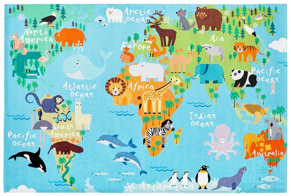 Obsession koberce Dětský kusový koberec Torino kids 233 WORLD MAP - 160x230 cm