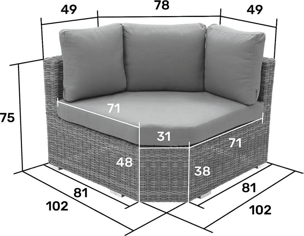 DEOKORK Ratanová variabilní sestava MALIBU  pro 8 osob (béžovo-hnědá)
