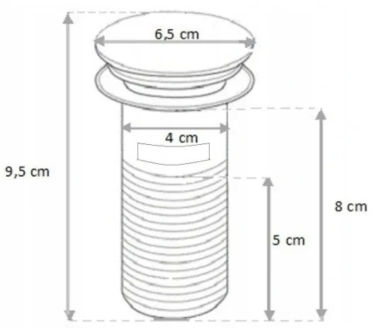 Mexen příslušenství, umyvadlový lahvový sifon hranatý s keramickou zátkou Click-Clack, s přepadem, černá matná, 7992060-75