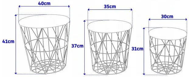 Set drátěných stolků SG1710-23