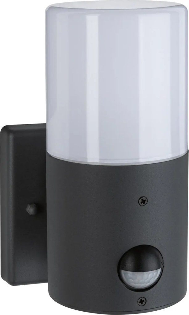 P 94648 Venkovní nástěnné svítidlo Tubs pohybové čidlo IP44 kruhové 105x130mm max. 15W 230V šedá mat kov/umělá hmota - PAULMANN