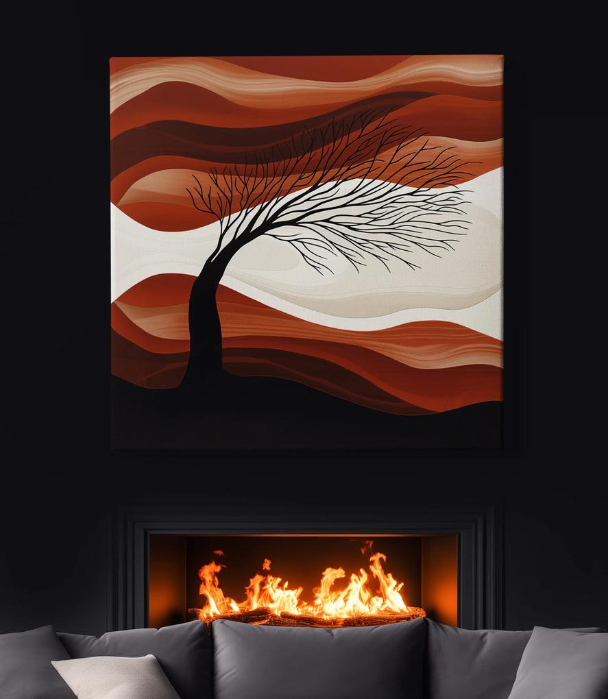 Obraz na plátně - Strom života Silný vítr FeelHappy.cz Velikost obrazu: 120 x 120 cm