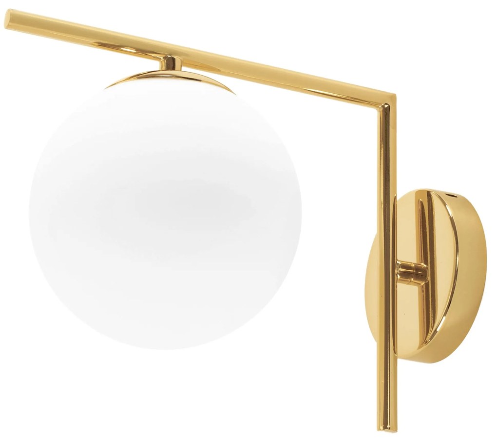 Toolight, skleněná kulatá nástěnná lampa APP674-1W, zlatá, OSW-05638