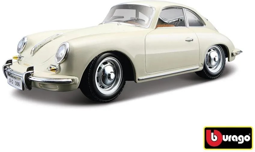 Kovový model bburago 1:24 porsche 356b coupe (1961) ivory 18-22079