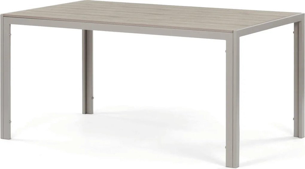 Zahradní stůl WOOD - béžový polywood / béžová kovová konstrukce