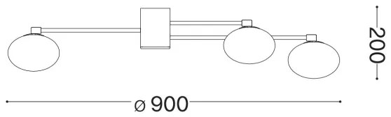 Ideal Lux - LED Přisazený lustr HERMES 5xG9/3W/230V pr. 90 cm bílá