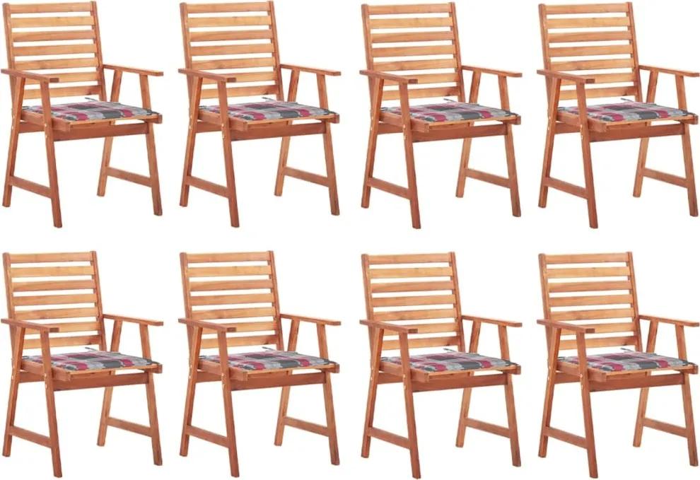 vidaXL Zahradní jídelní židle 8 ks s poduškami masivní akáciové dřevo [3078378] Barva: Jasně zelená