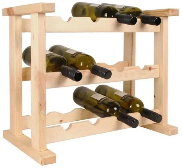 Stojan na víno Medoc, borovicové dřevo, kapacita: 12 ks