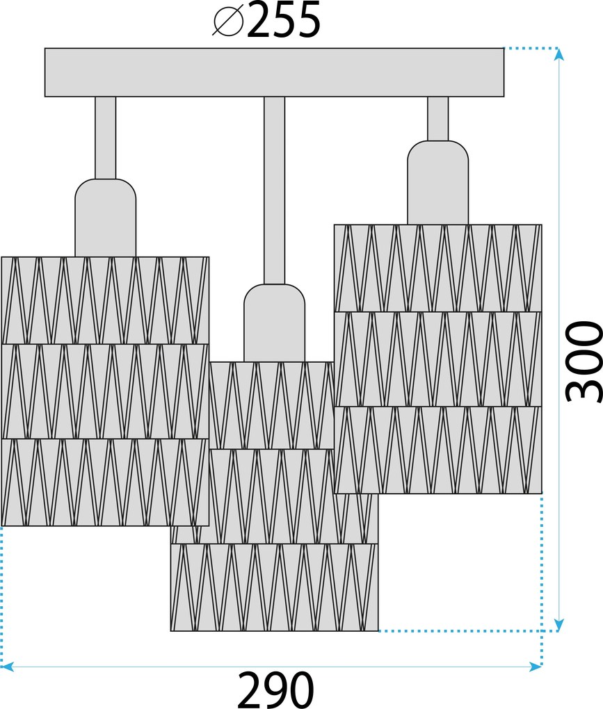 Toolight Toolight, stropní svítidlo 3xE27, APP1624-3C, hnědá-černá, OSW-04127