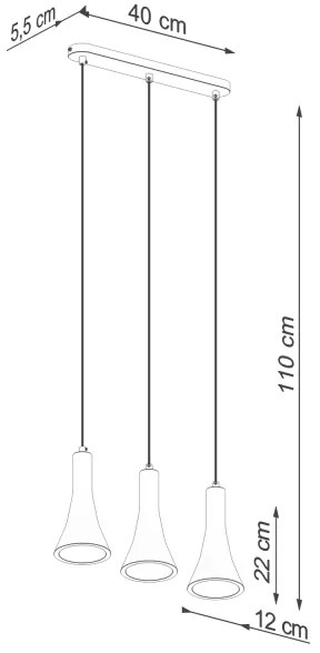 Sollux SL.1225 - Lustr na lanku REA 3xE14/12W/230V beton