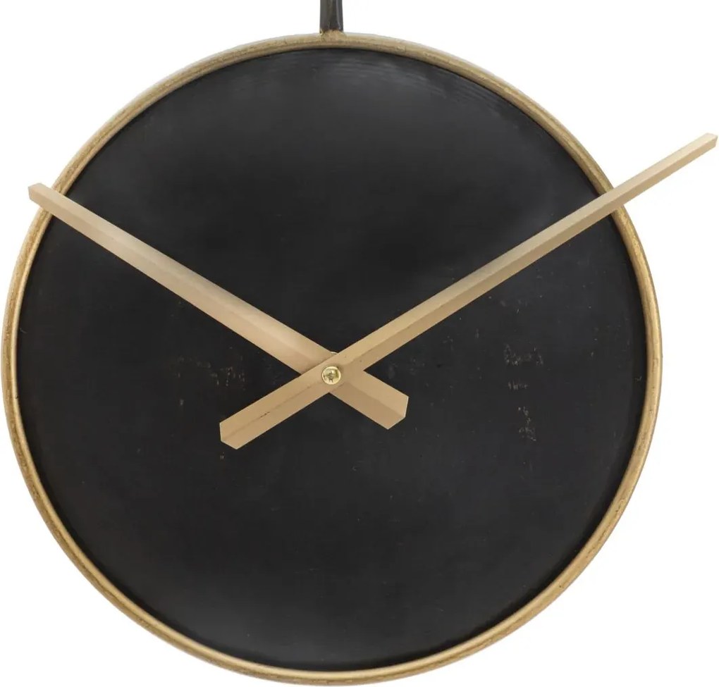 Kovové nástěnné hodiny Pearl 61 cm černé/zlaté
