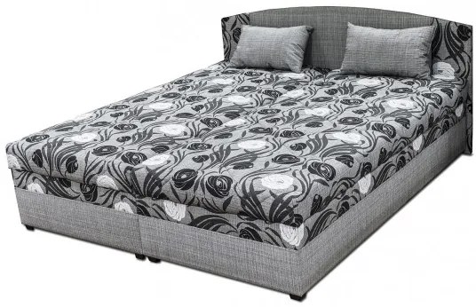Čalouněná postel Kappa 180x200, šedá, vč. matrace, roštu a úp
