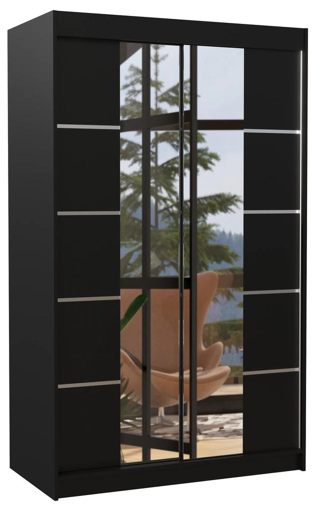 Posuvná skříň se zrcadlem GENUA 120 Hlavní barva: Sonoma, LED osvětlení: Ano