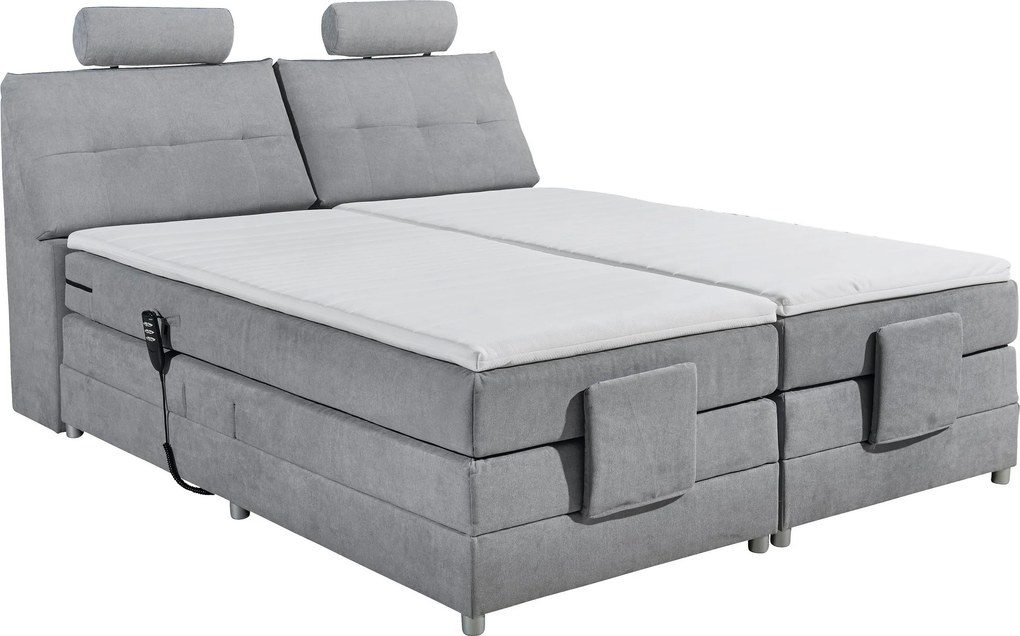 XXXLutz POSTEL BOXSPRING, 180/200 cm, světle šedá MID.YOU - Manželské postele - 002220021906